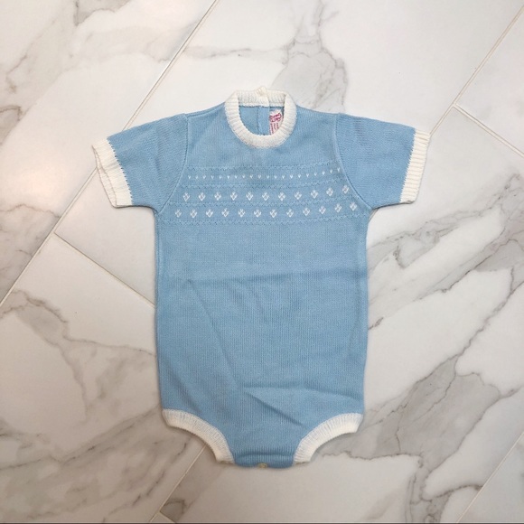 Vintage | One Pieces | Vintage Italian Knit Baby Romper | Poshmark